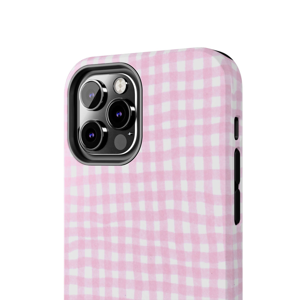 Chipper Check Pink Phone Case - On the Mend Design – Loralie Designs
