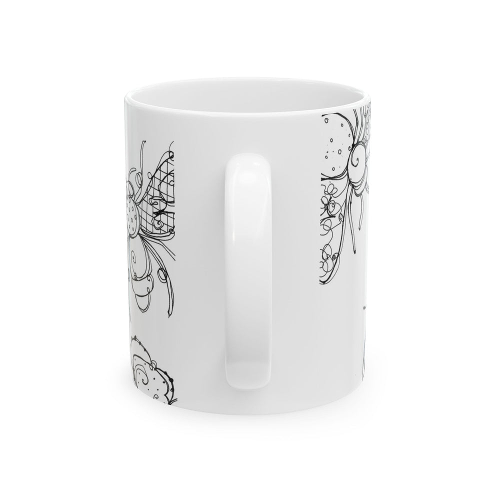 Busy Bees White Ceramic Cup – Cute Coffee & Tea Mug – Loralie Designs