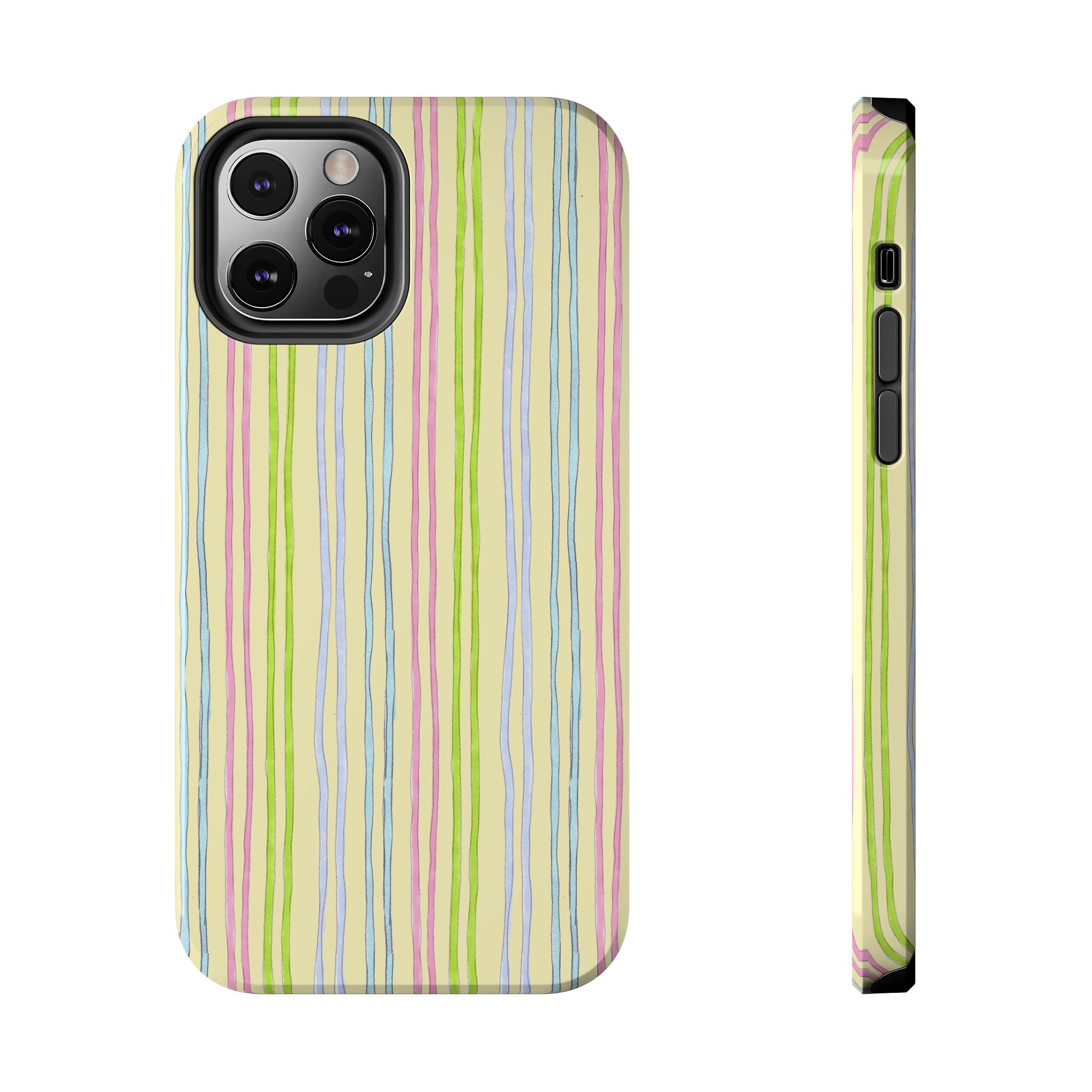 Belle Stripe Yellow iPhone Case - Stylish & Durable – Loralie Designs