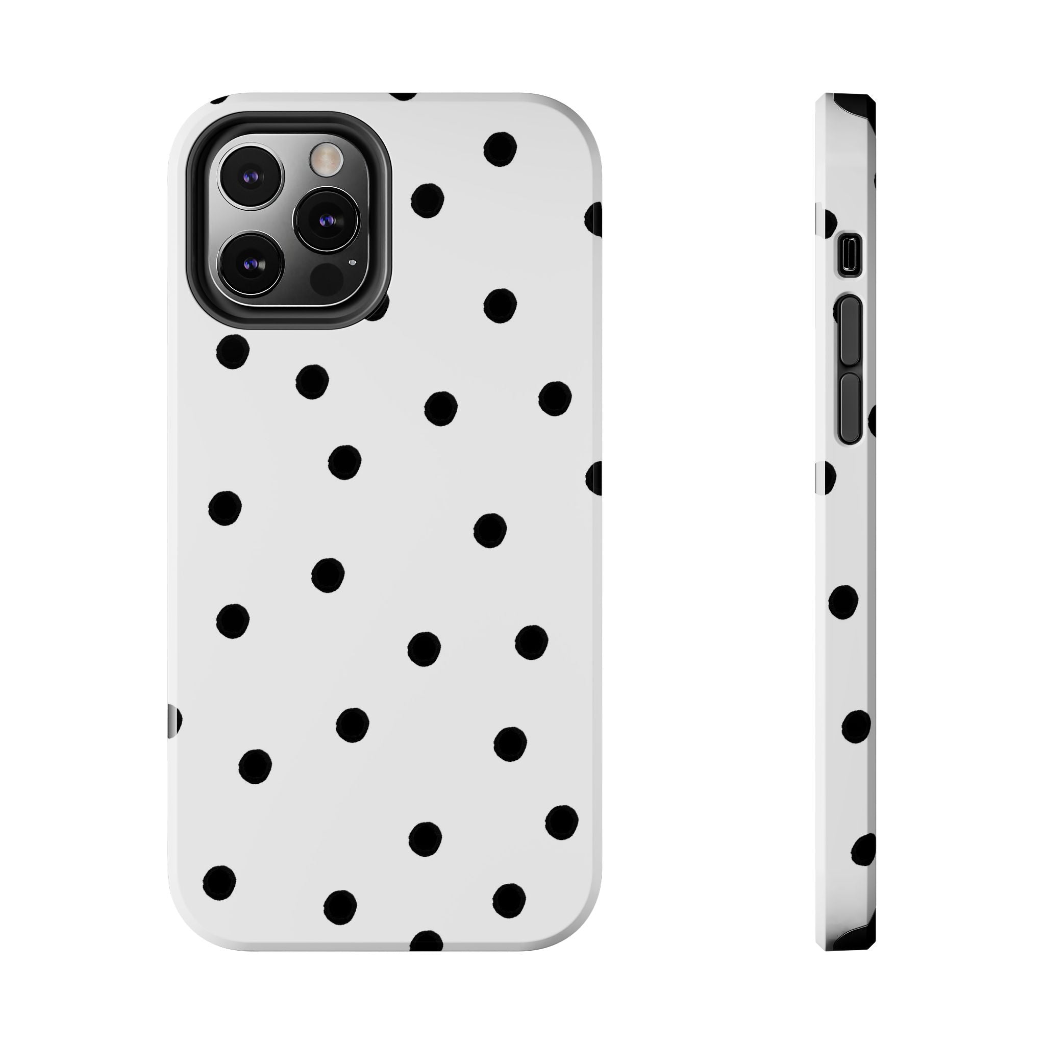 Stylish Space Dots Phone Case - White & Black Design – Loralie Designs