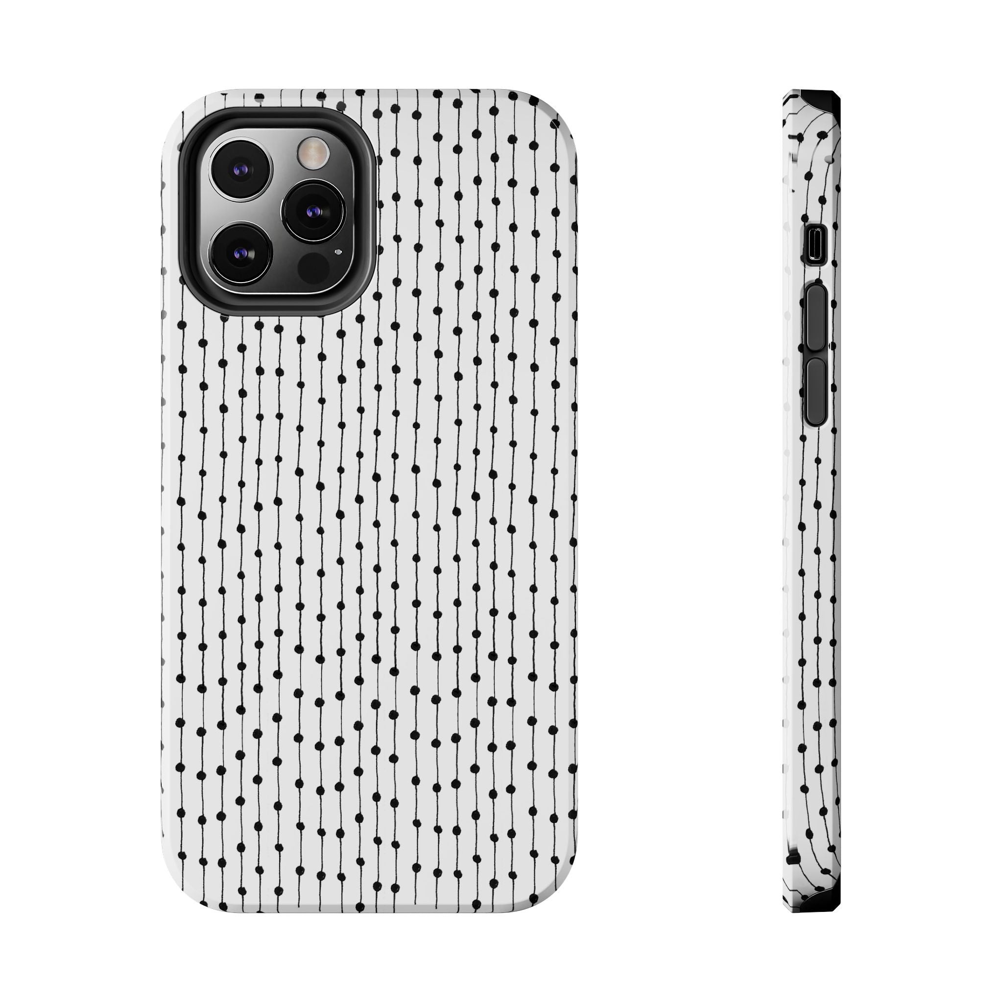 Stylish Pin Stripe Phone Case - White/Black Design – Loralie Designs