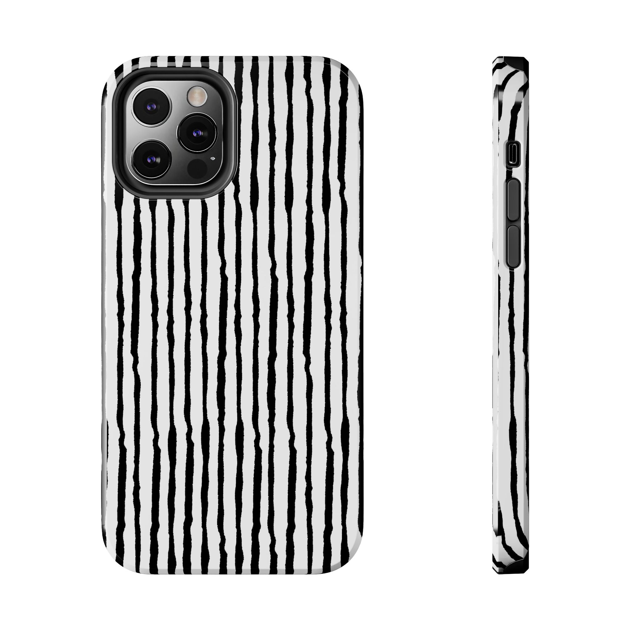Sorta Stripe White & Black Protective Phone Case – Loralie Designs