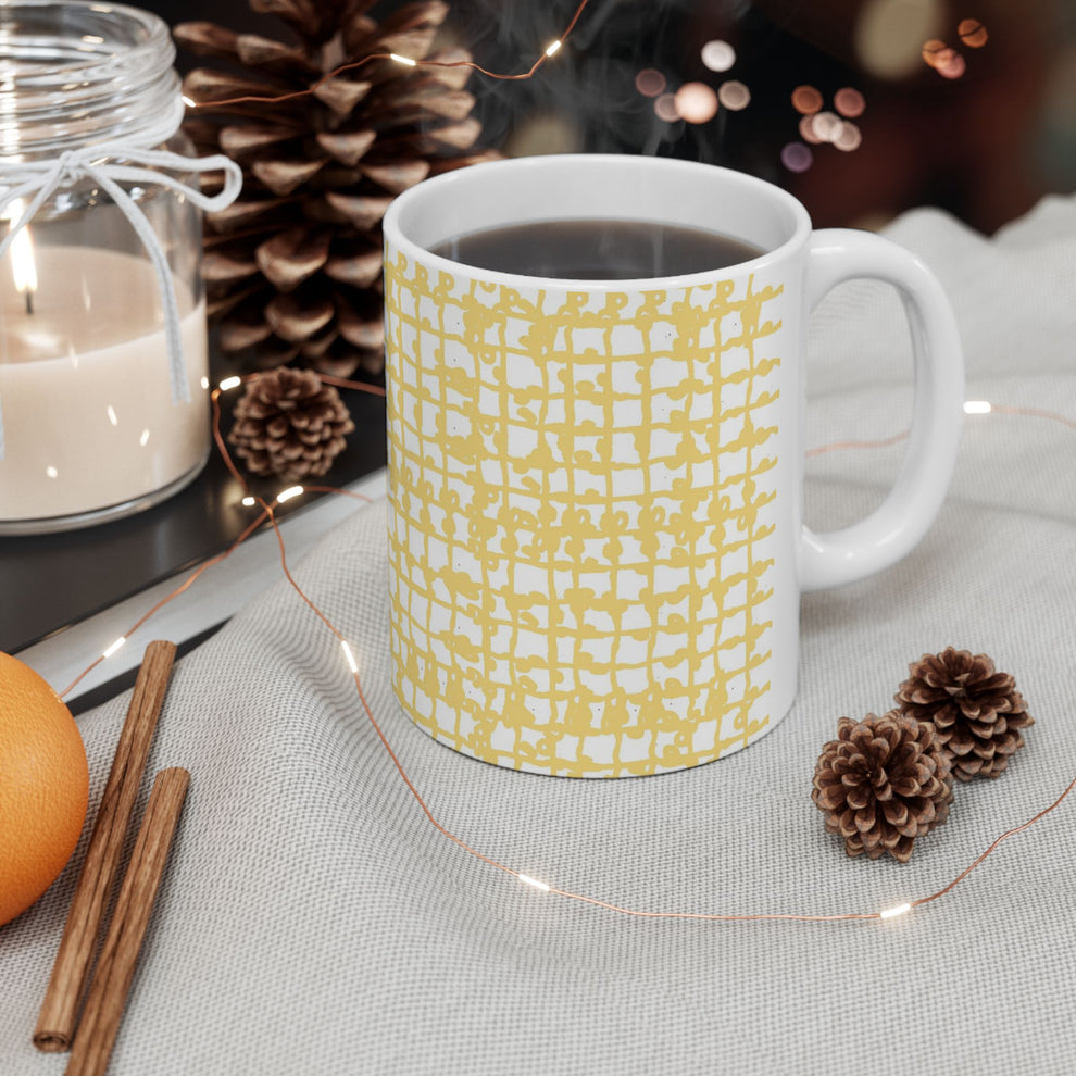Soft Yellow Check Baby Yarn Cup - Cozy Crafting Essential – Loralie Designs