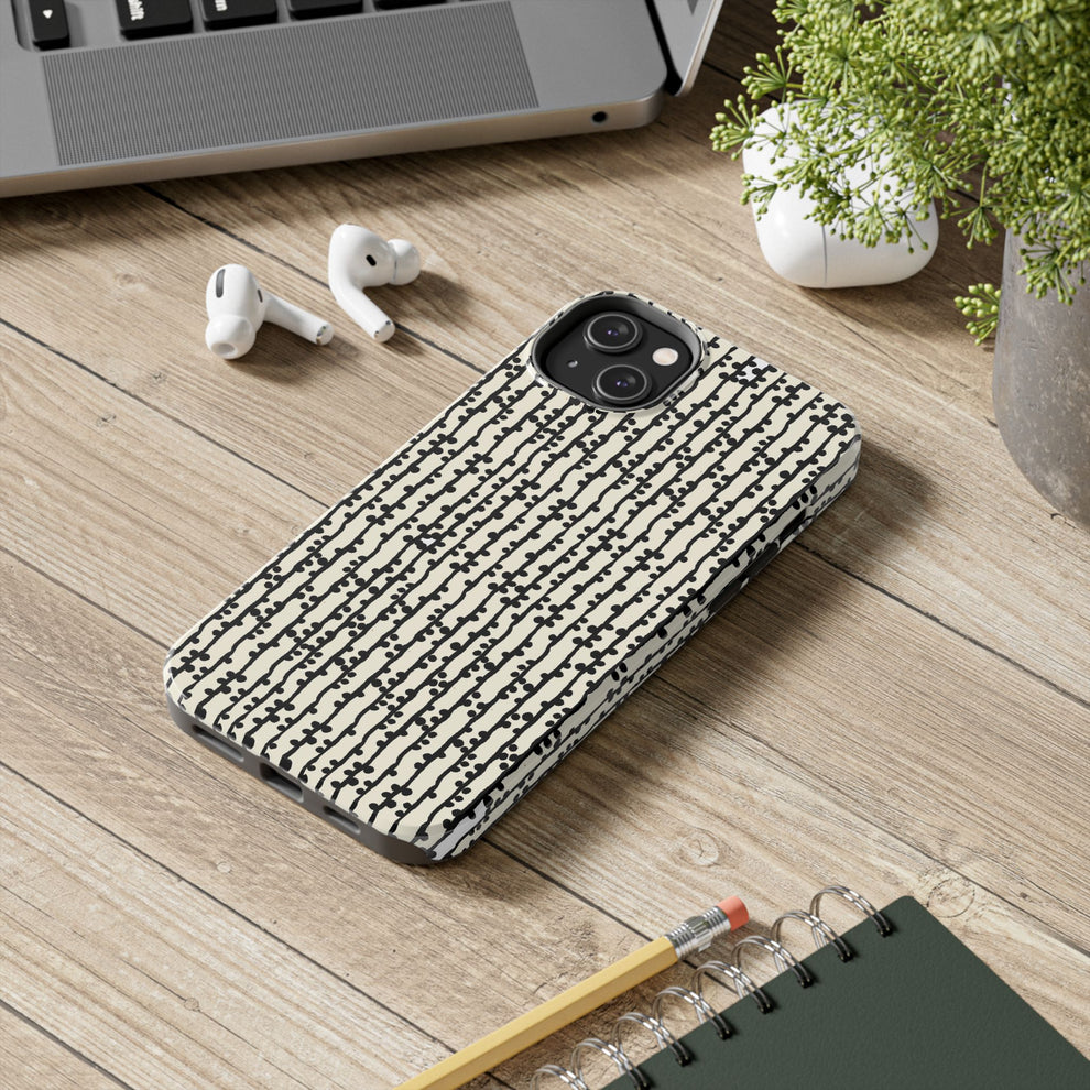 Stylish Loopy Stripe Bone Phone Case - Durable & Chic – Loralie Designs