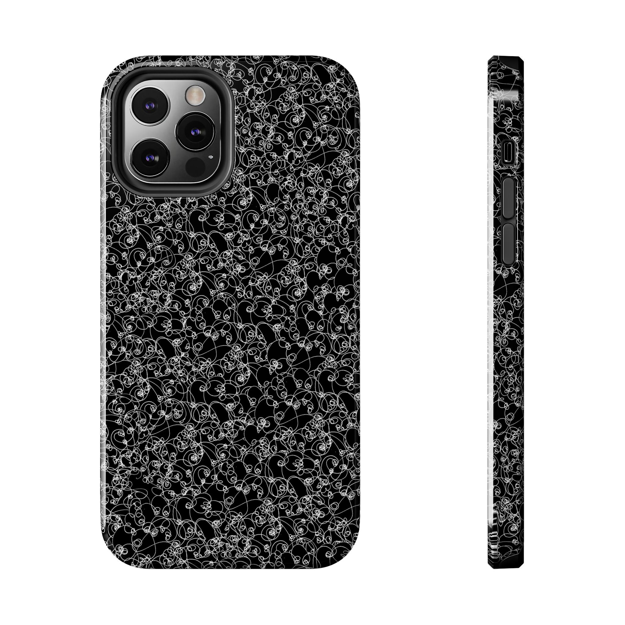 Scribble Black & White Phone Case - Stylish & Protective – Loralie Designs