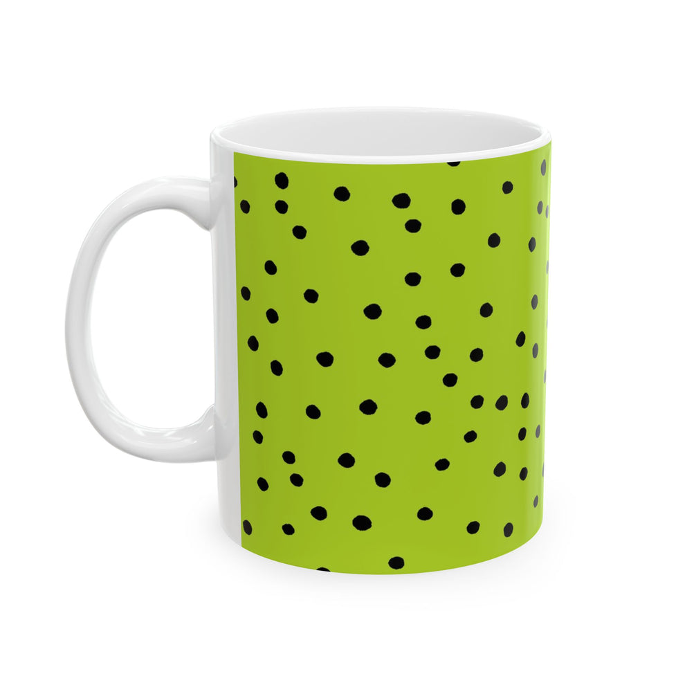 Vibrant Lime & Black Dinky Dots Cup - Stylish Drinkware – Loralie Designs