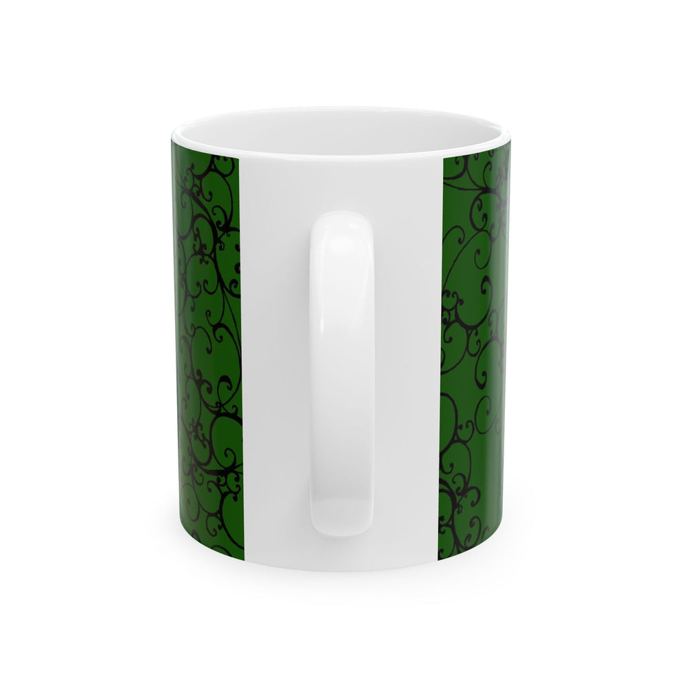 Elegant Scroll Green / Black Cup – Loralie Designs