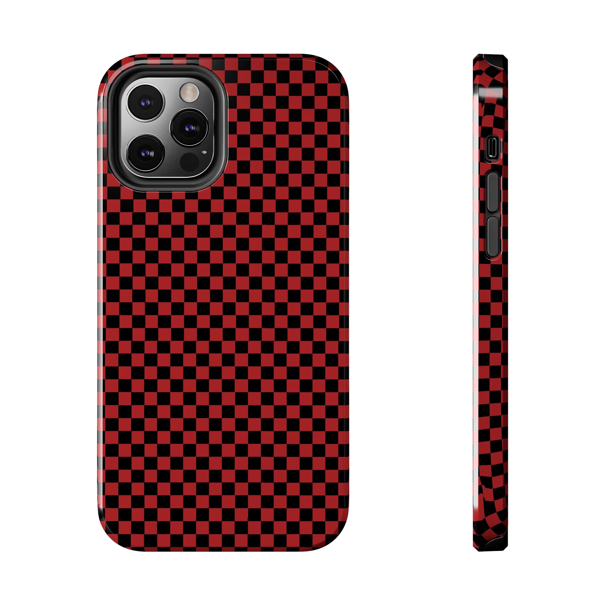 Red & Black Checkerboard Phone Case - Stylish & Durable – Loralie Designs