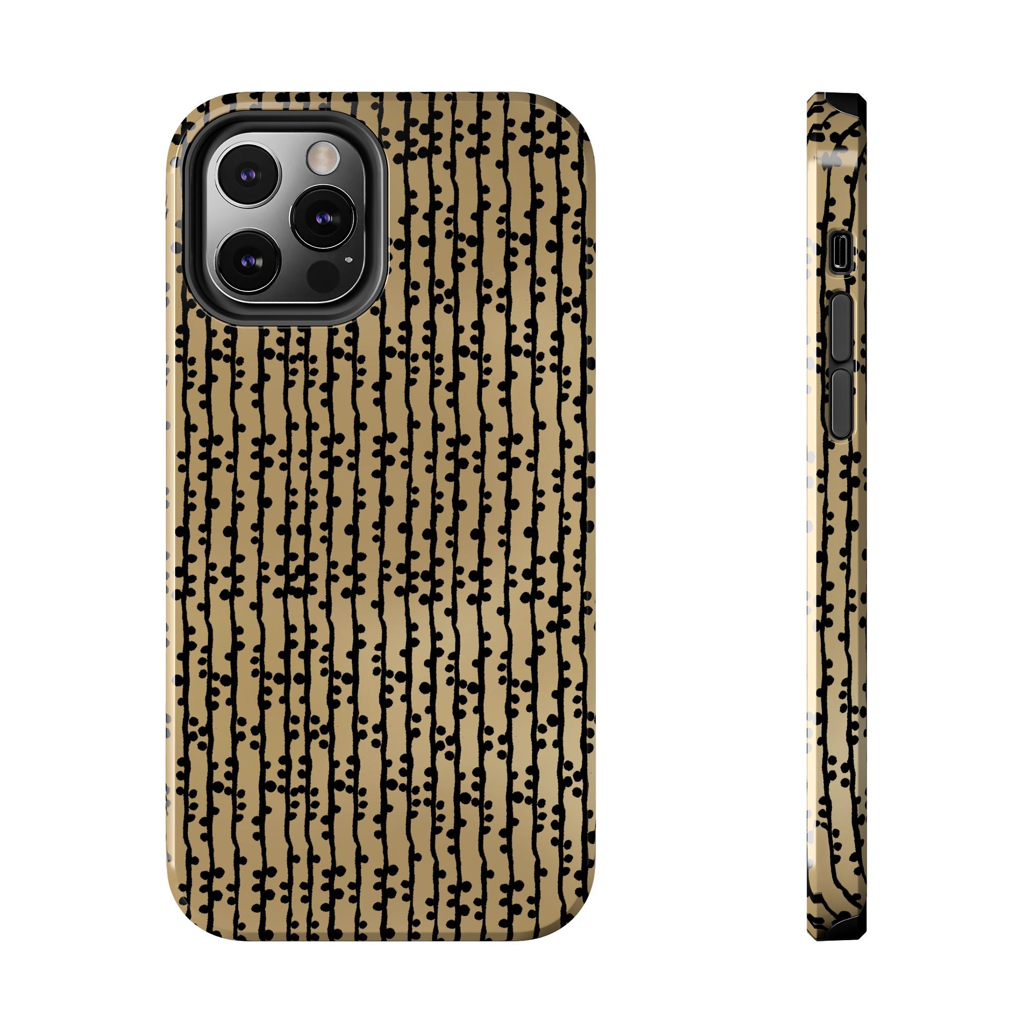 Chic Tan Loopy Stripe Phone Case - Stylish & Durable – Loralie Designs