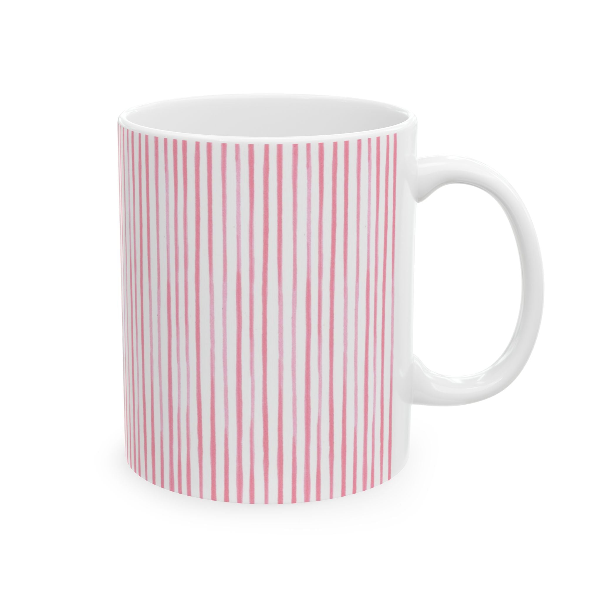 Lean Stripe Warm Pink Ceramic Cup - Stylish & Durable – Loralie Designs