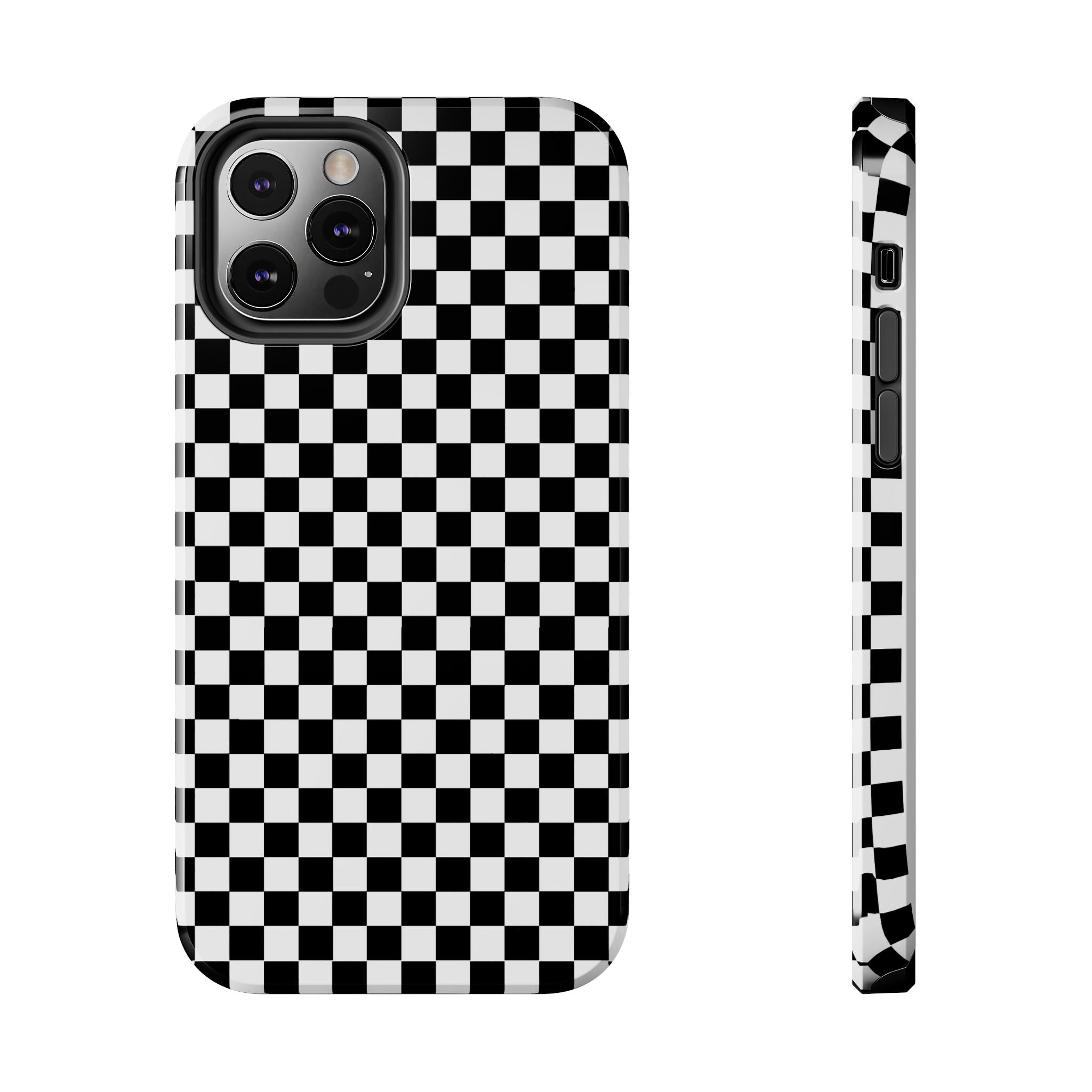 Stylish Black & White Checkerboard Phone Case – Loralie Designs