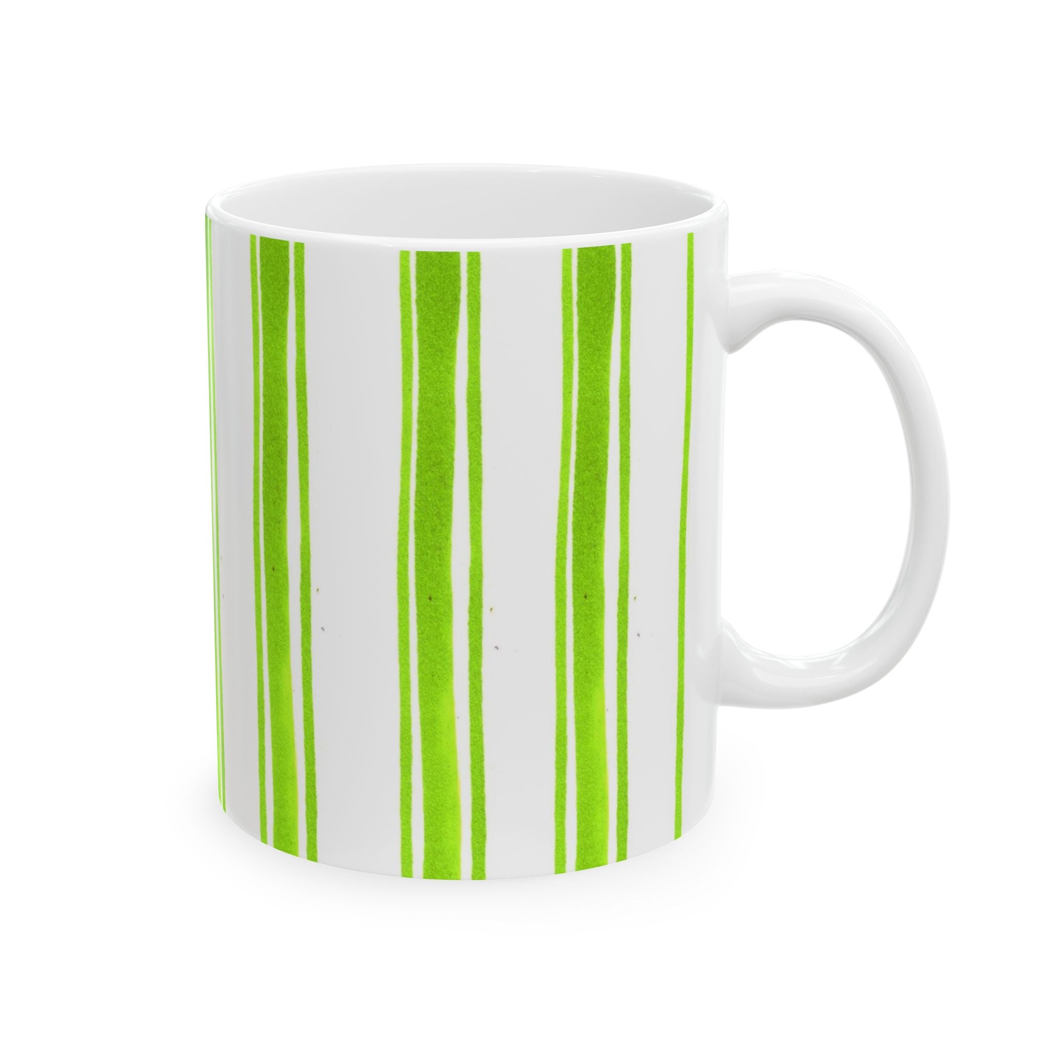 Lime Awning Stripe Cup – Reusable, Eco-Friendly Drinkware – Loralie Designs