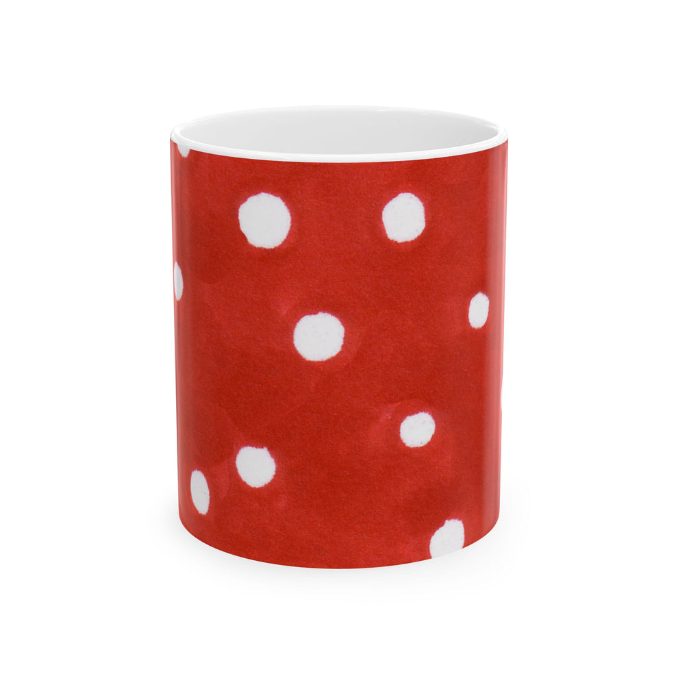 Dinky Dots Red & White Ceramic Cup – Stylish Polka Dot Mug – Loralie ...