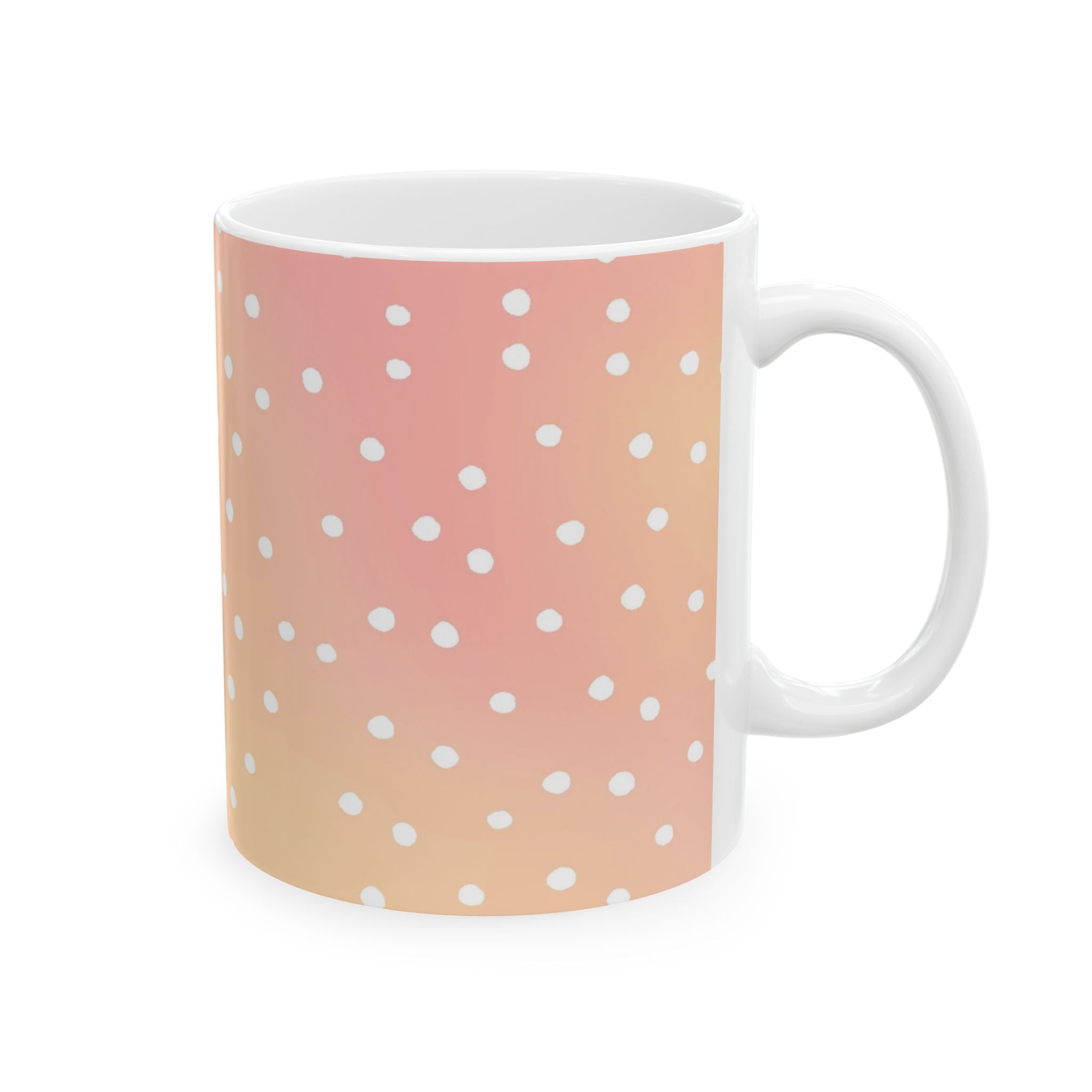 Peach & White Dinky Dots Cup - Stylish & Durable – Loralie Designs