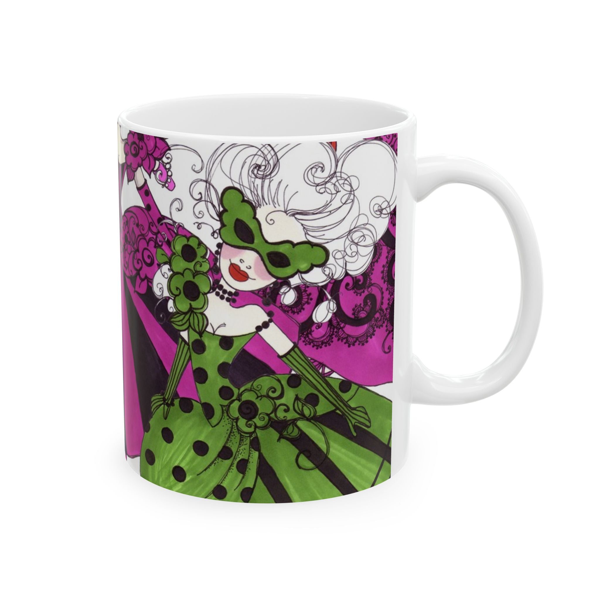 White Cup with Crowded Dance Floor Design – Loralie Designs