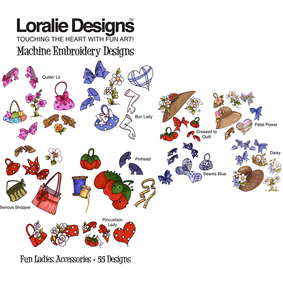Fun Ladies Accessories Embroidery Designs - USB Drive – Loralie Designs