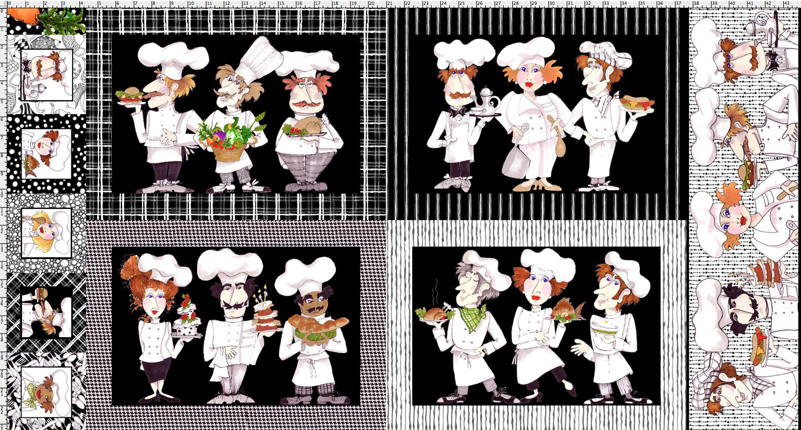 What's Cookin'? Fabric - chef fabric designs by Loralie Harris ...