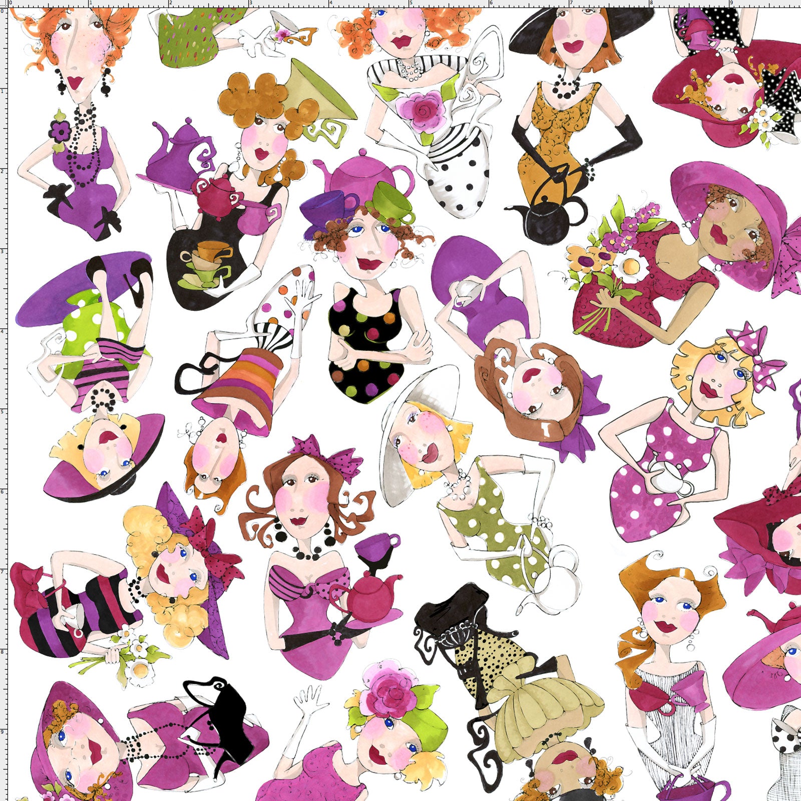 Ladies Tea Fabric – Loralie Designs