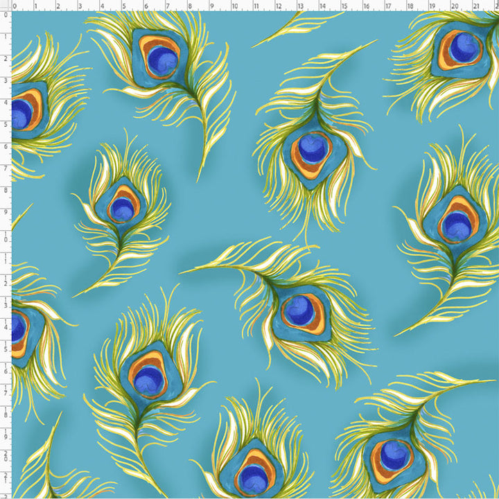 Turquoise Fabric - turquoise fabric designs by Loralie Harris