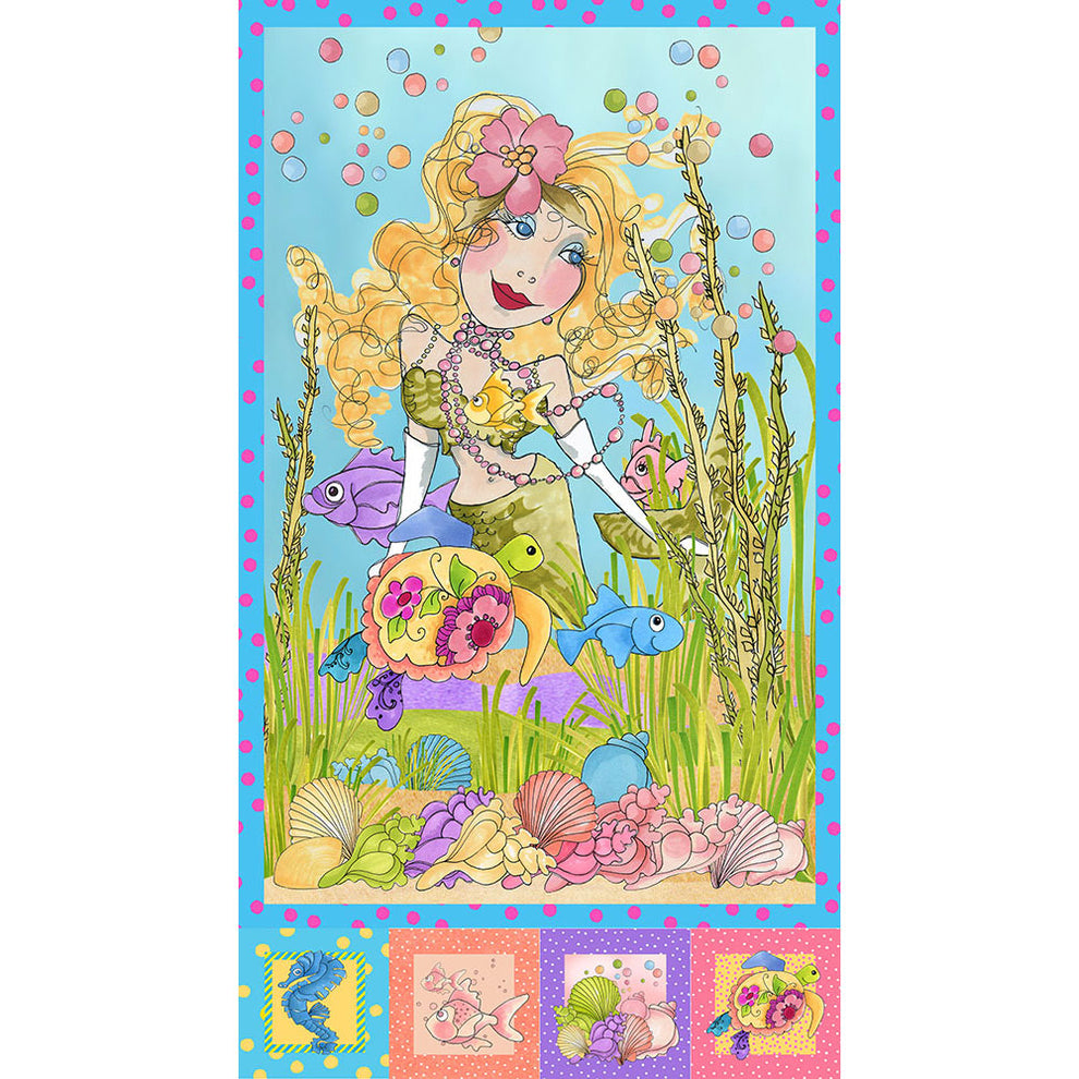 Undersea Fantasy Fabric Panel - mermaid fabric panels – Loralie Designs