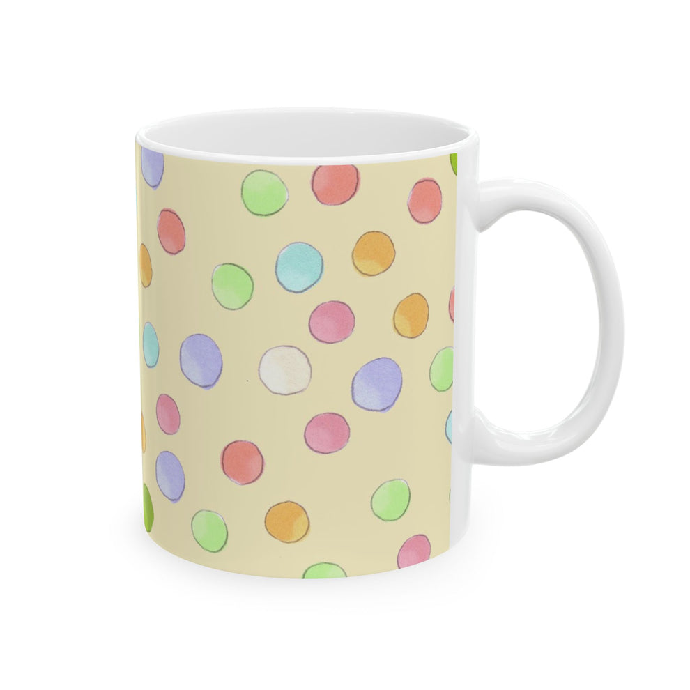 Vibrant Yellow Polka Dot Cup - Happy Dots Design – Loralie Designs
