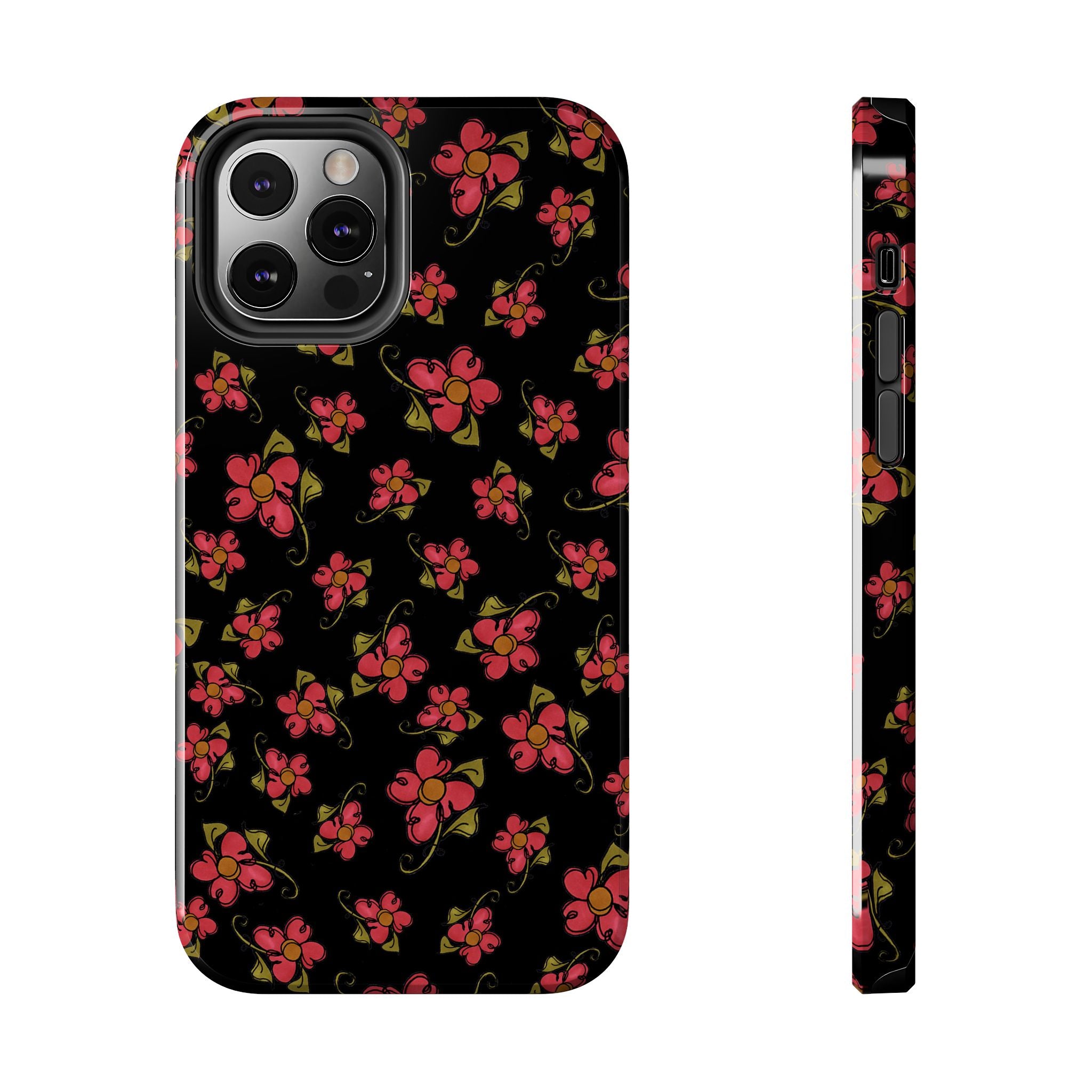 Daisy Caper Black Phone Case – Cute Floral Protective Cover – Loralie ...