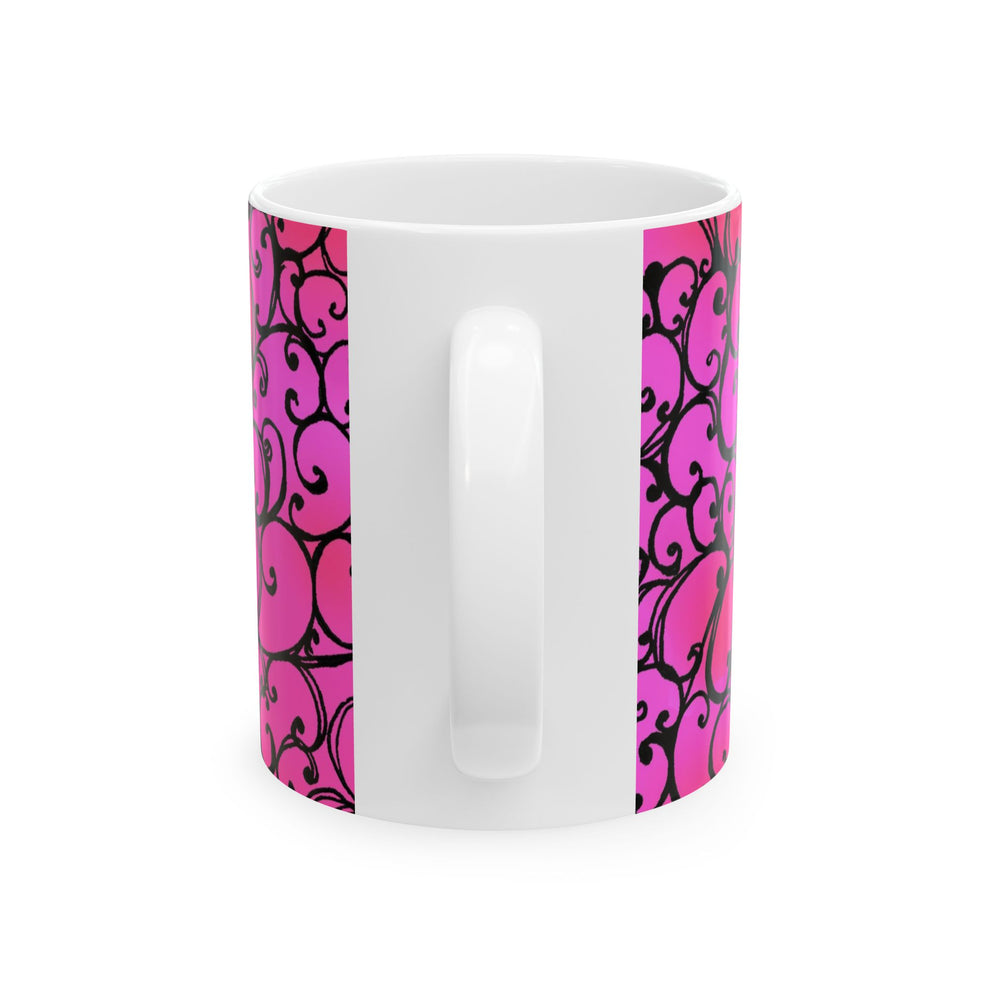 Cerise/Black Scrollie Cup - Stylish & Modern Drinkware – Loralie Designs