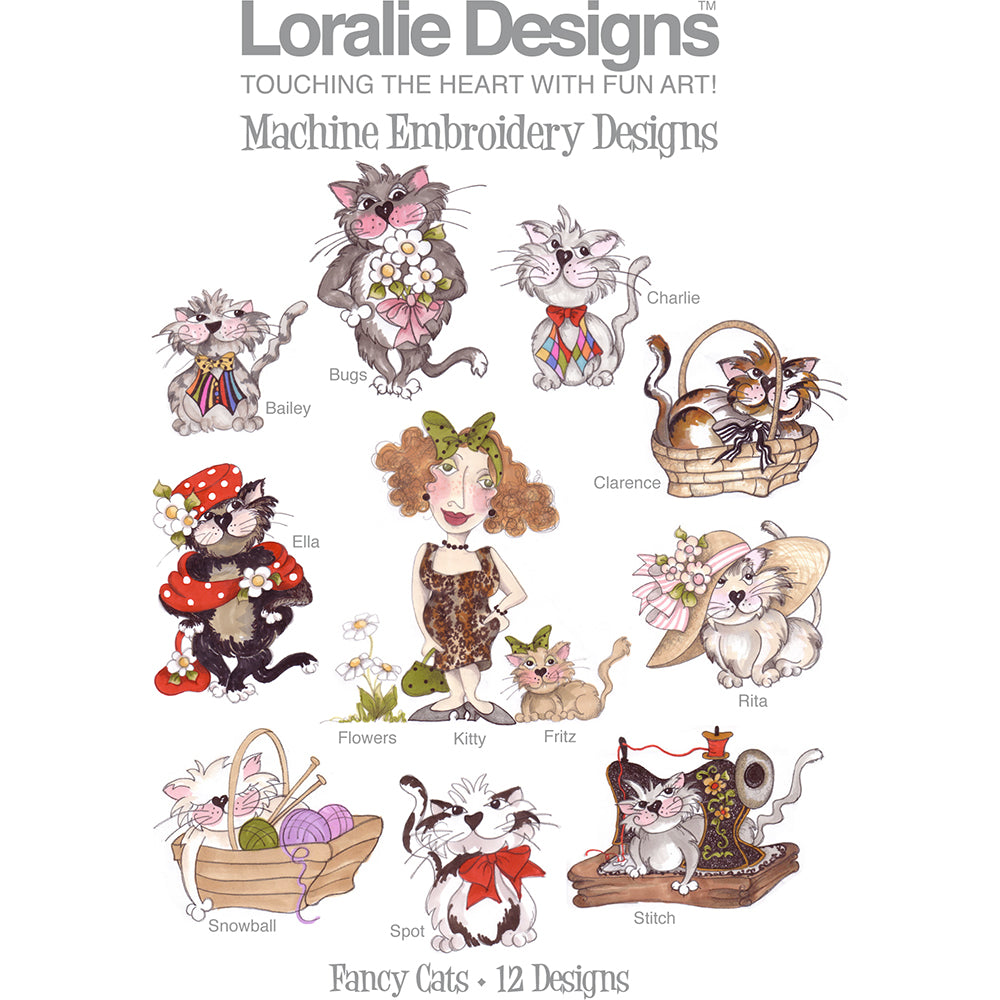 Fancy Cats Embroidery Design Collection - Instant Download – Loralie ...