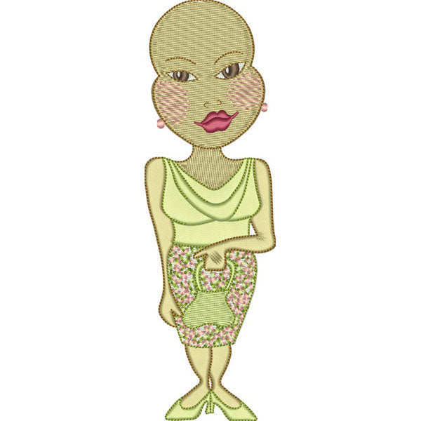 Lady Machine Embroidery Design Download, 15,728 Stitches – Loralie Designs