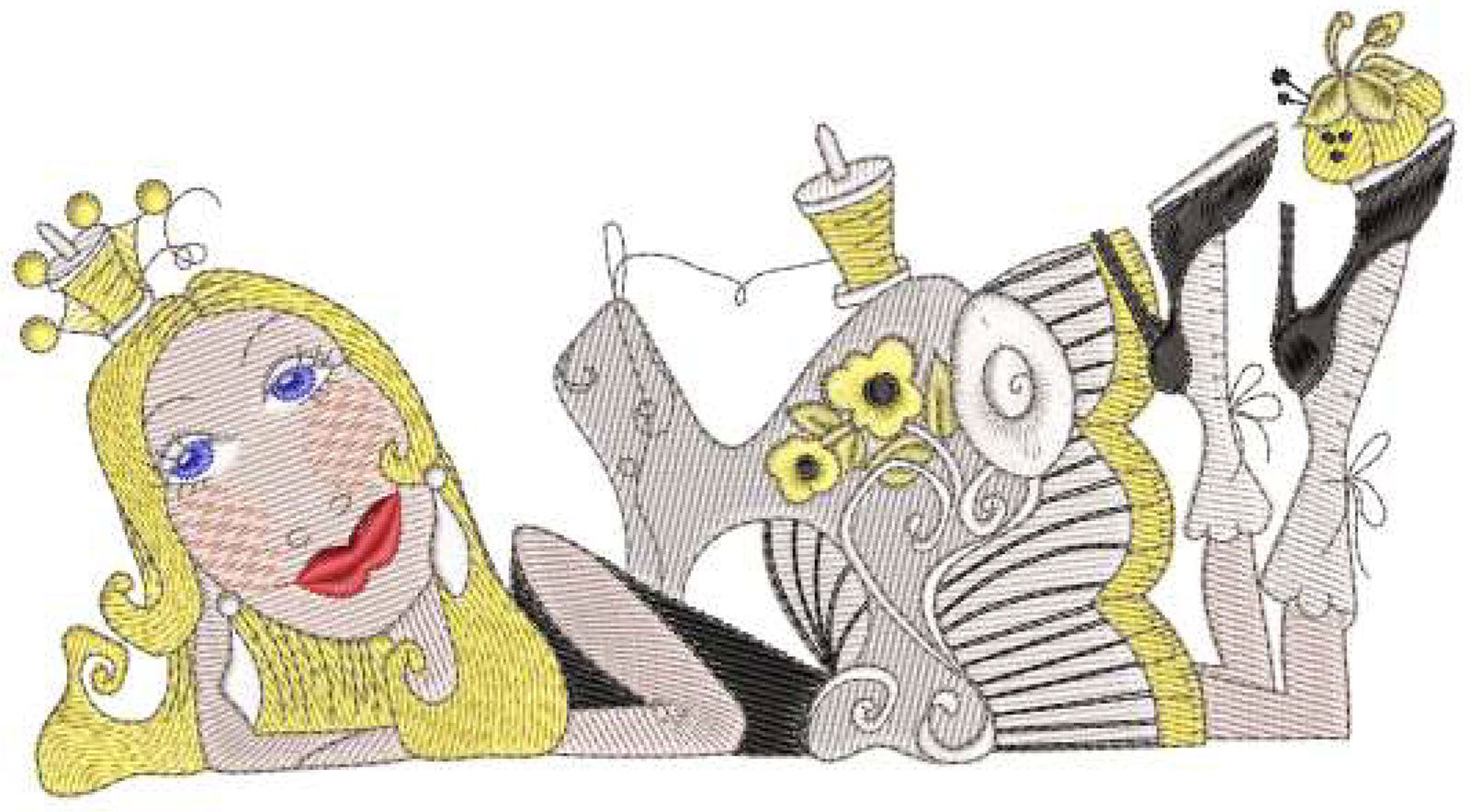 Lazy Laura Embroidery Design, Instant Download, USA Made – Loralie Designs